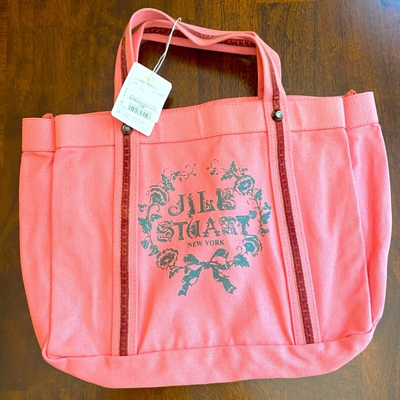 Jill Stuart | Bags | New Jill Stuart New York Pink Velvet Trim Canvas ...